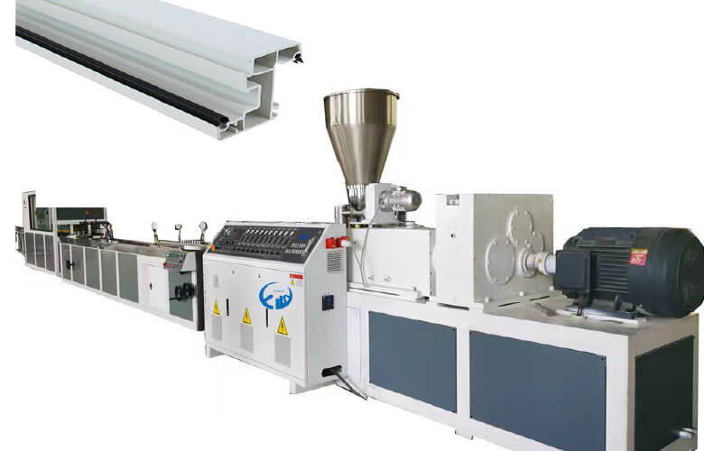 PVC UPVC window door frame profile production line – Fullwin Extruder ...